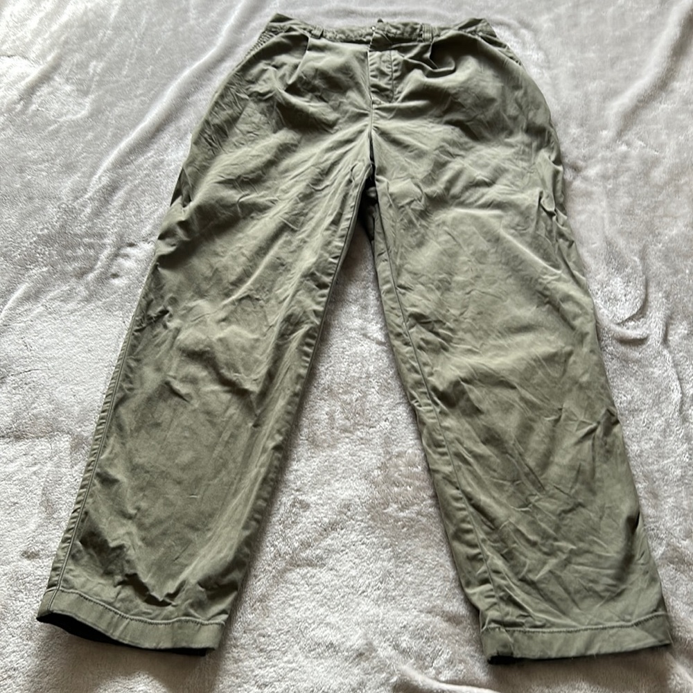 Gap Pleated Tapered Olive Green Khakis - Gem